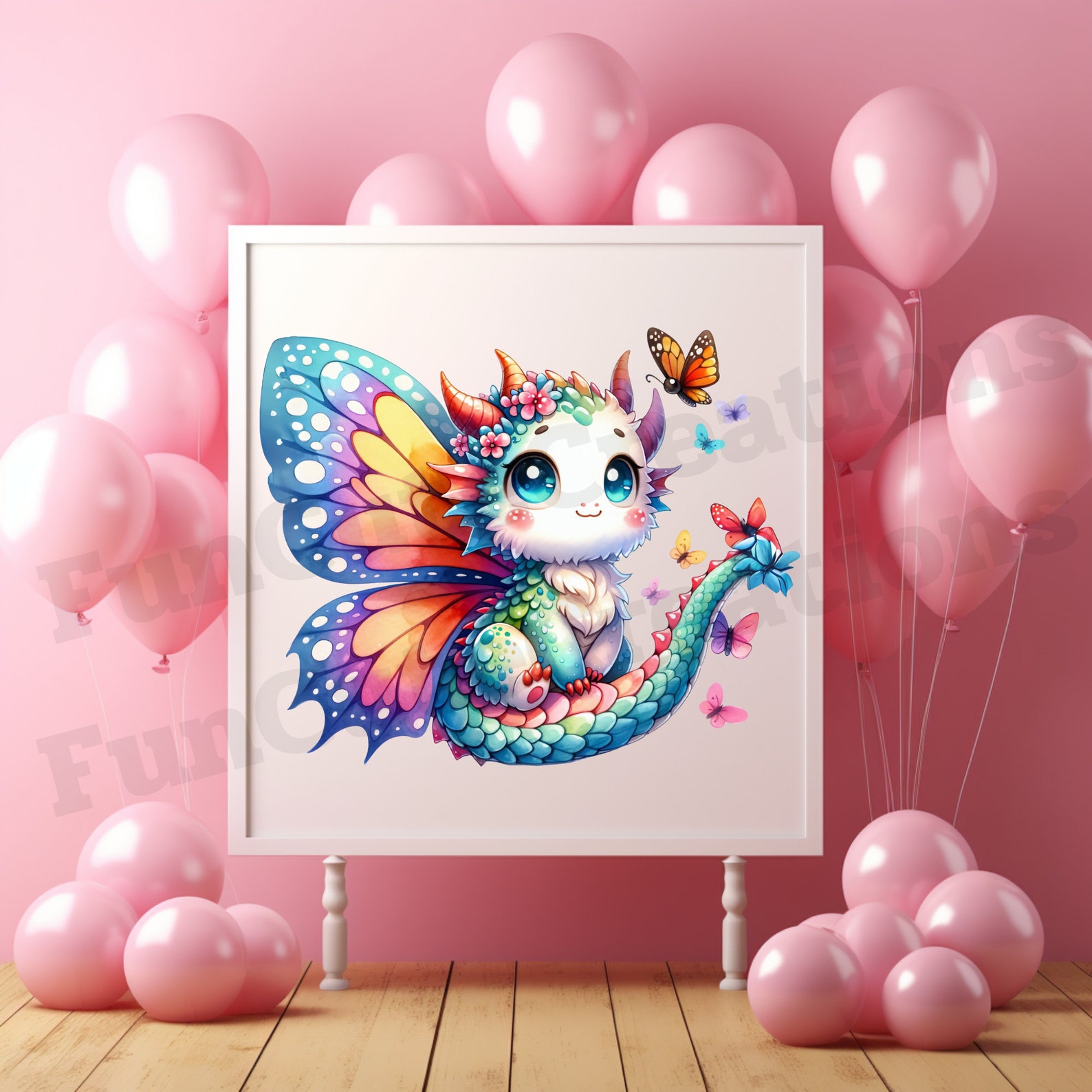 Cute Insect Dragon Watercolor Clipart, Whimsical Fantasy Art, Unique ...