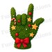 Christmas Wreath Hand Glove I Love You ASL PNG, Christmas Sign Language ...