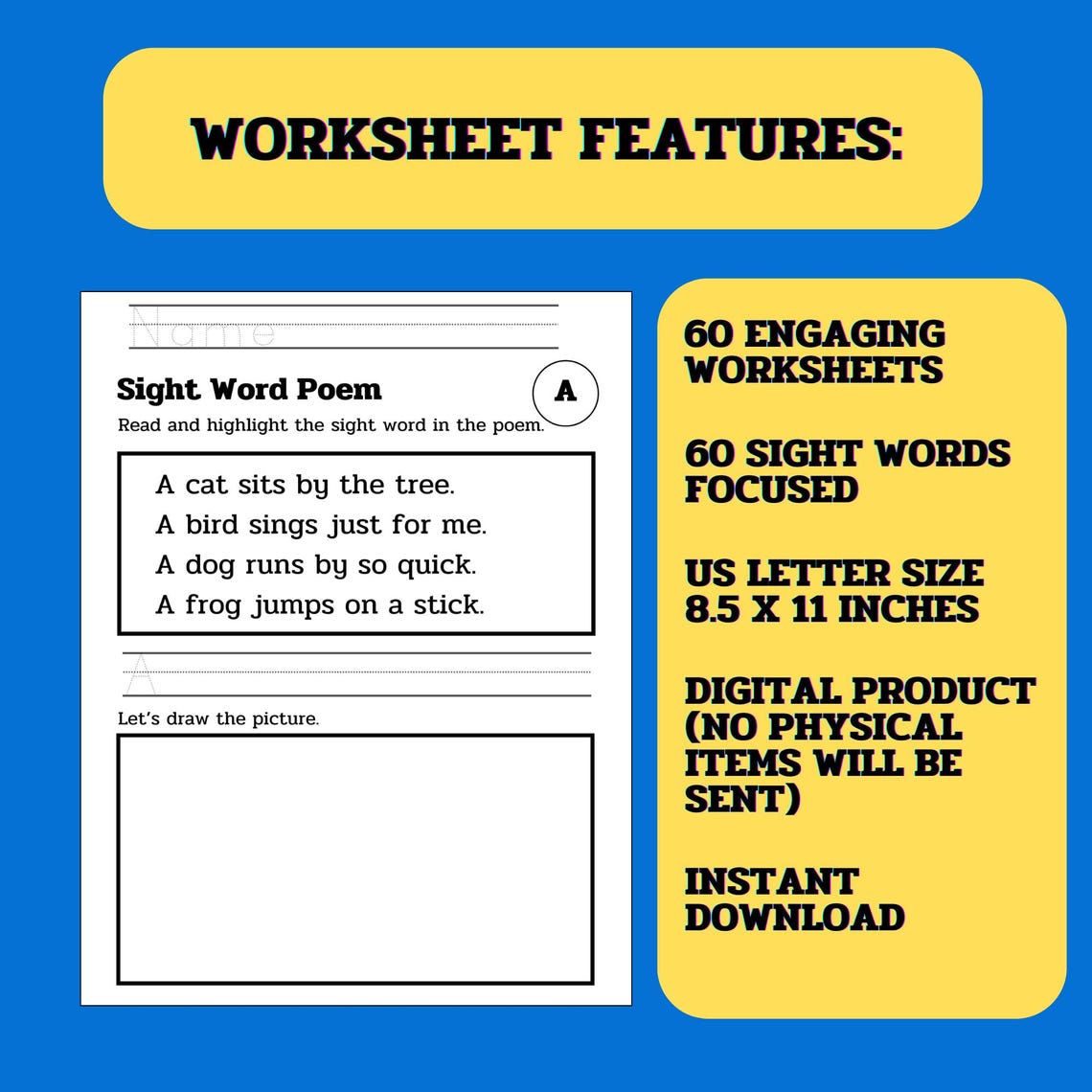 60 Sight Word Poems - Kindergarten to Grade 1 Worksheets, Printable ...