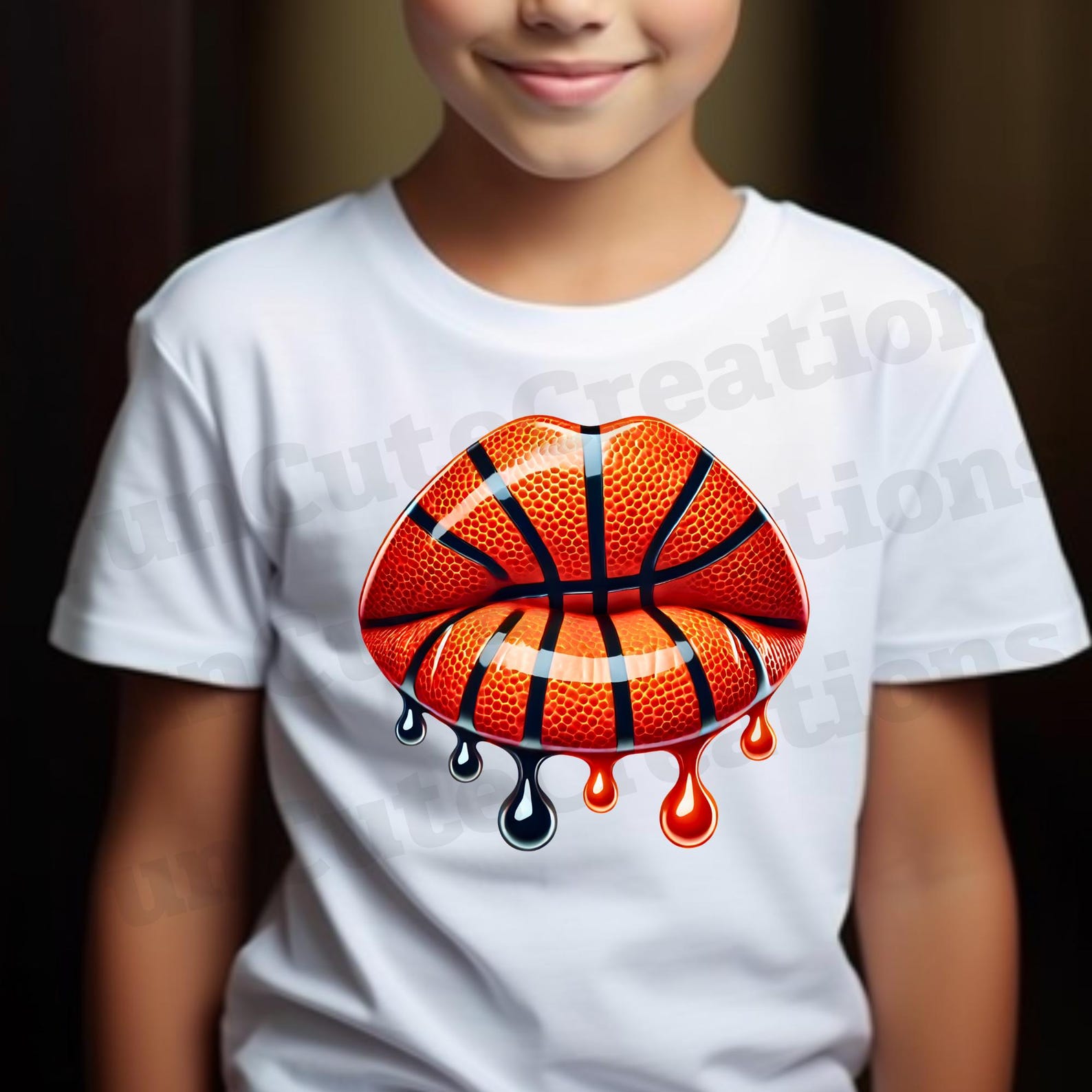 Dripping Lips With Basketball Texture PNG, Basketball Lips Clipart ...