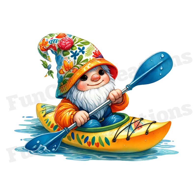 Kayak Gnome Clipart, Kayak Clipart, Camping Gnome, Water Sport Gnome ...
