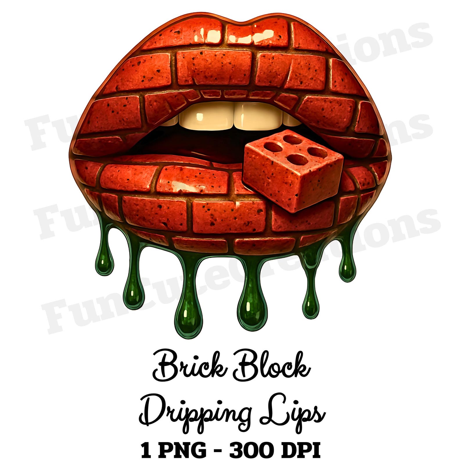 Brick Block Dripping Lips PNG, Construction Dripping Lips PNG, Brick ...