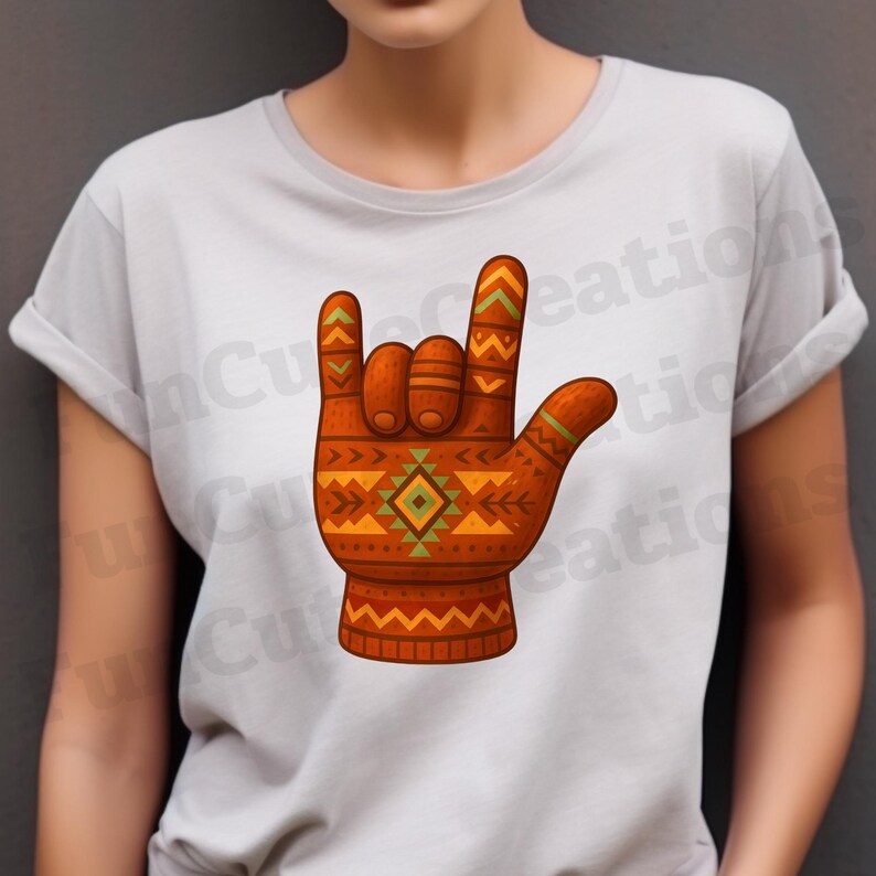 American Indian Heritage Hand Glove I Love You ASL PNG, Tribal Hand ...