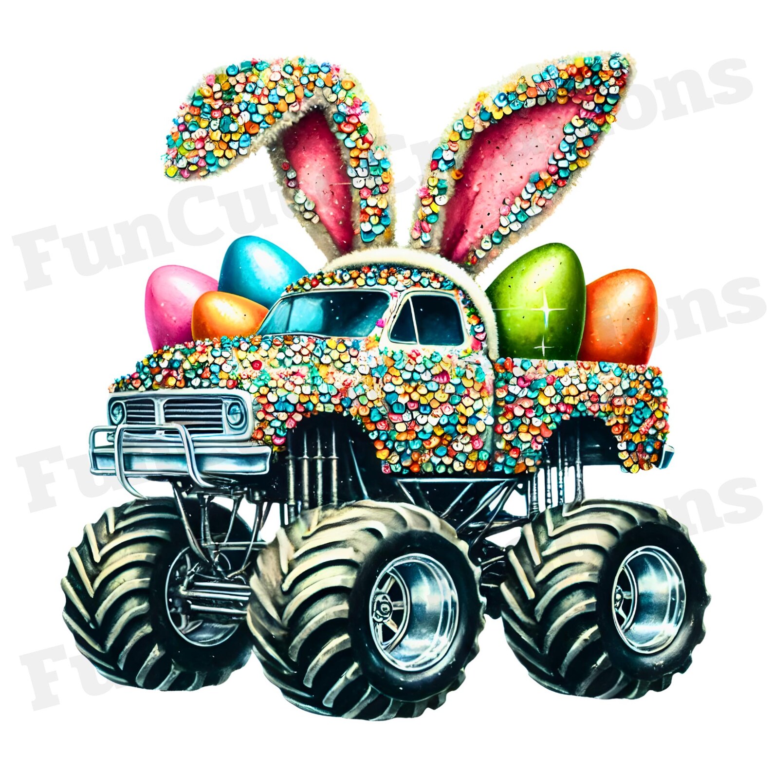Easter Monster Truck PNG, Egg Crusher Easter, Easter Bunny Truck PNG ...