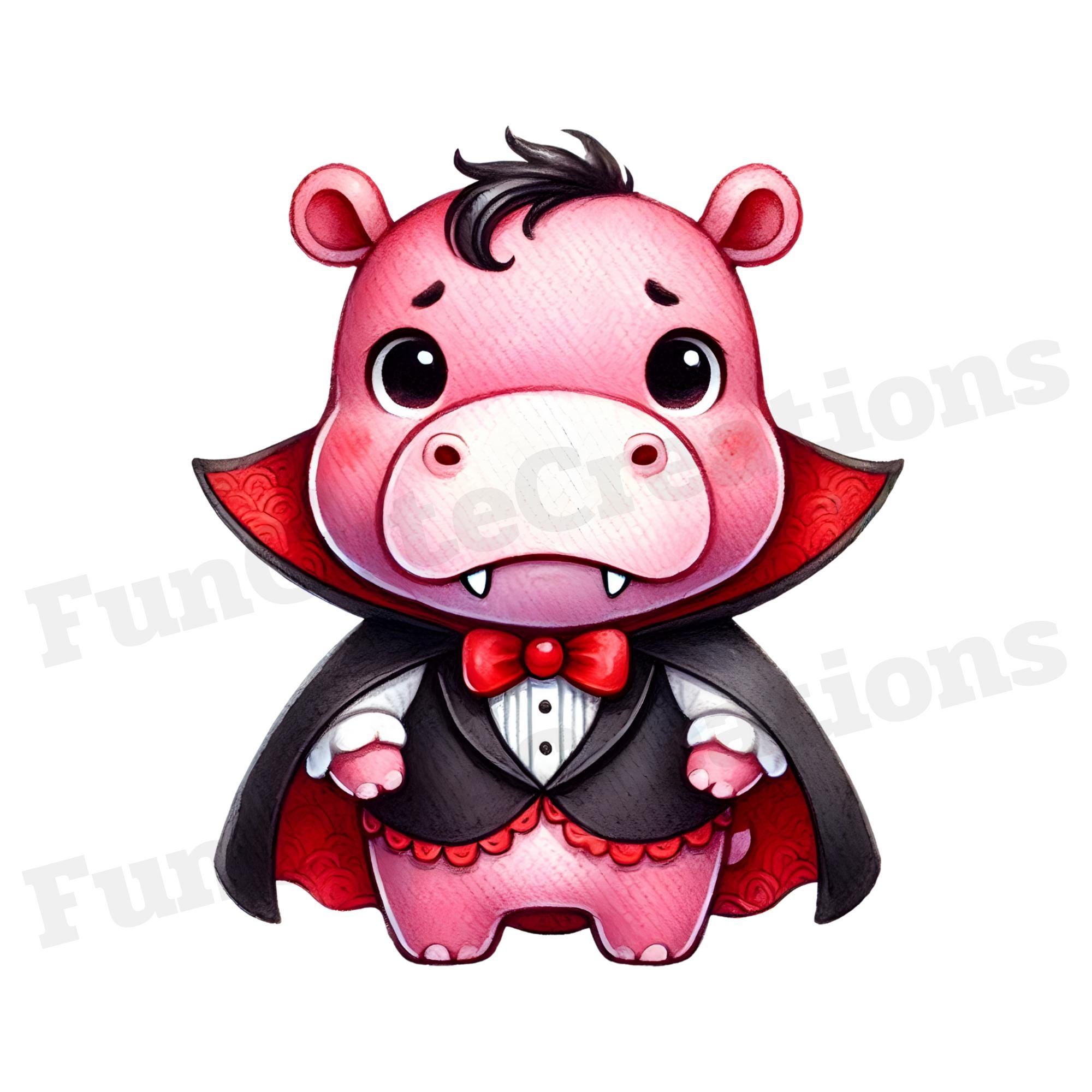 Halloween Hippo Clipart Set, Hippo in Costume PNG, Spooky Hippo PNG ...