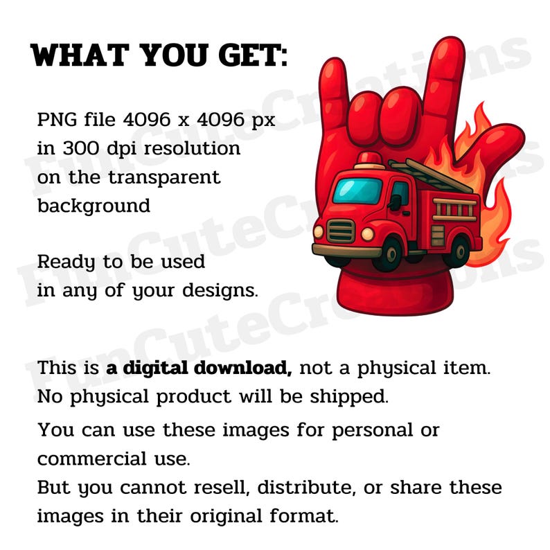 Fire Truck Hand Glove I Love You ASL PNG, Firefighter Clipart, Fire ...