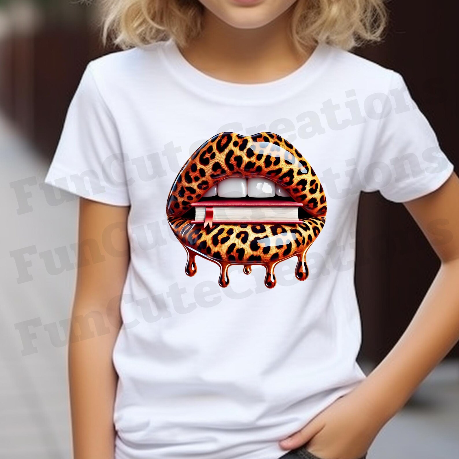 Leopard Dripping Lips With Book PNG, Book Lover Clipart, Leopard Print ...