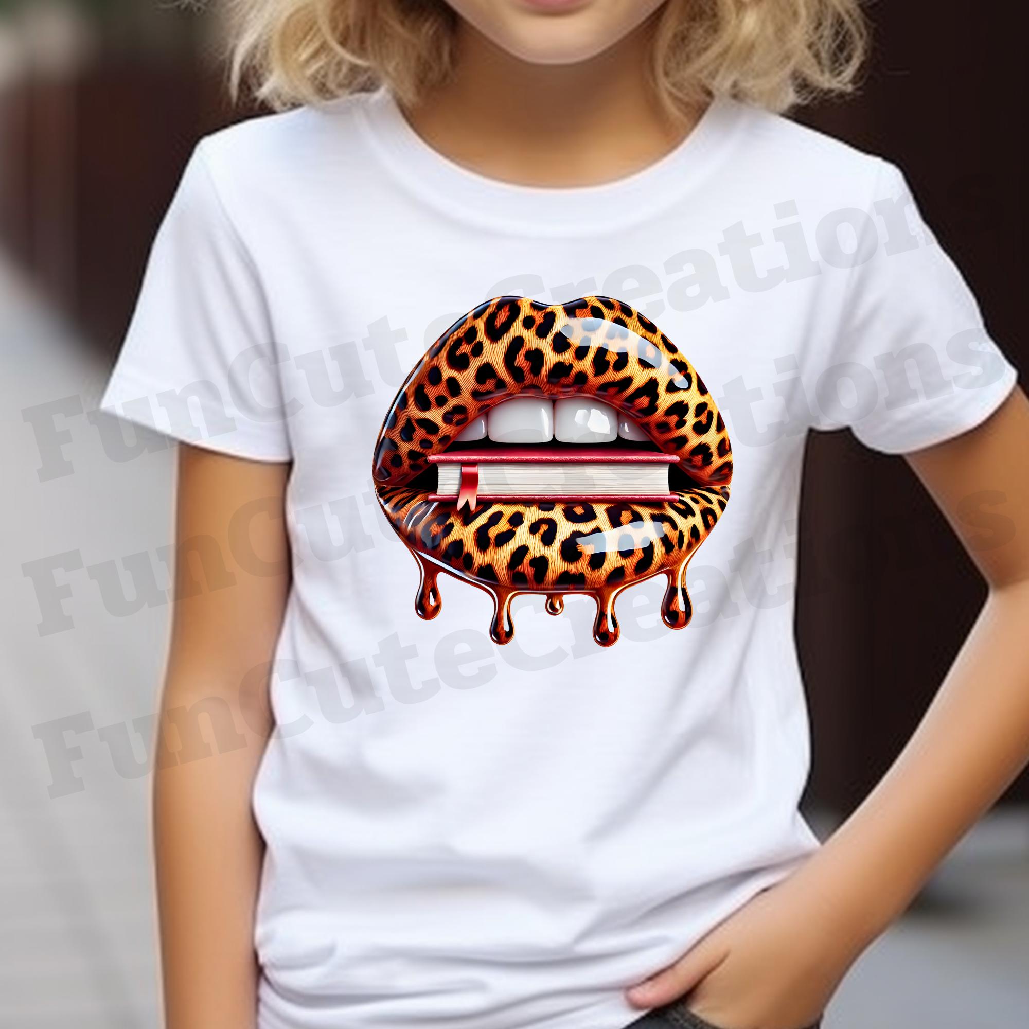 Leopard Dripping Lips With Book PNG, Book Lover Clipart, Leopard Print ...