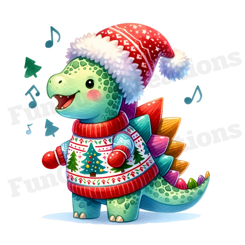 Christmas Dinosaur Clipart, Dinosaur Clipart, Christmas Dino, Festive ...