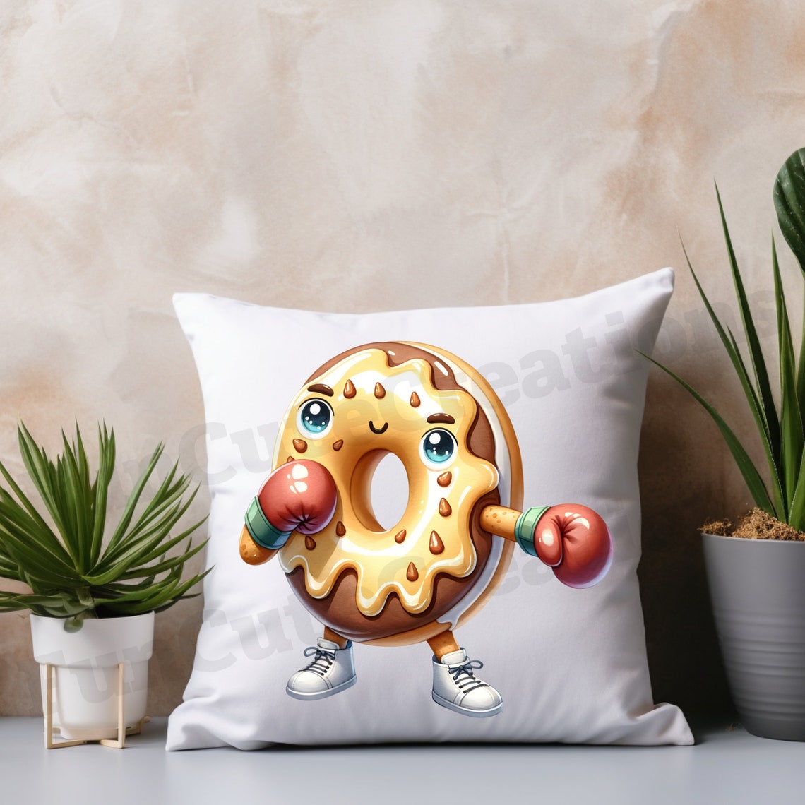 Donut Exercise Watercolor Clipart Bundle, Workout Donut, Cute Donut ...