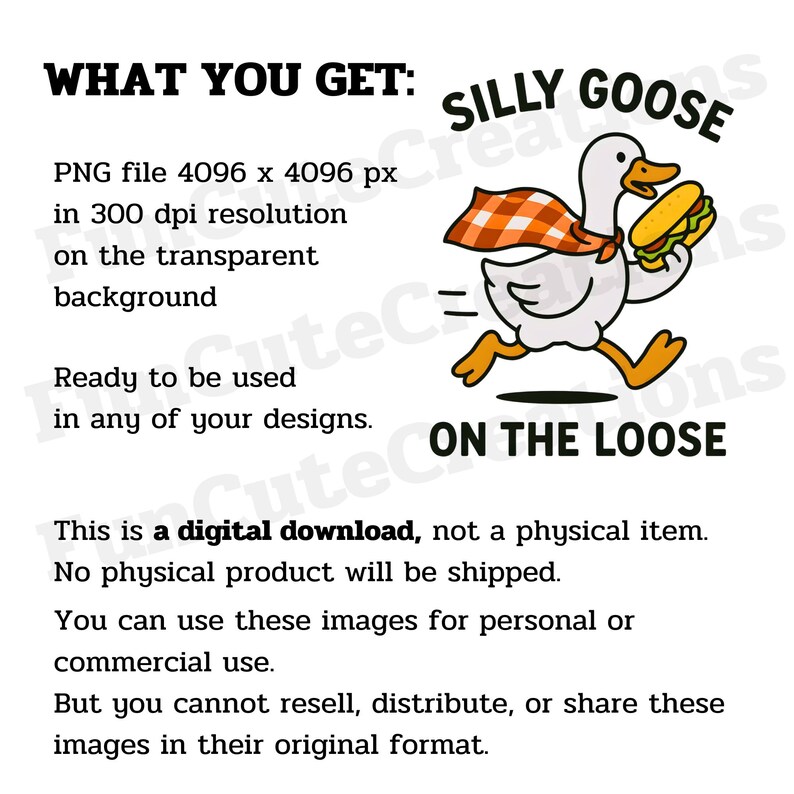 Picnic Thief Silly Goose PNG, Silly Goose on the Loose PNG, Funny Goose ...