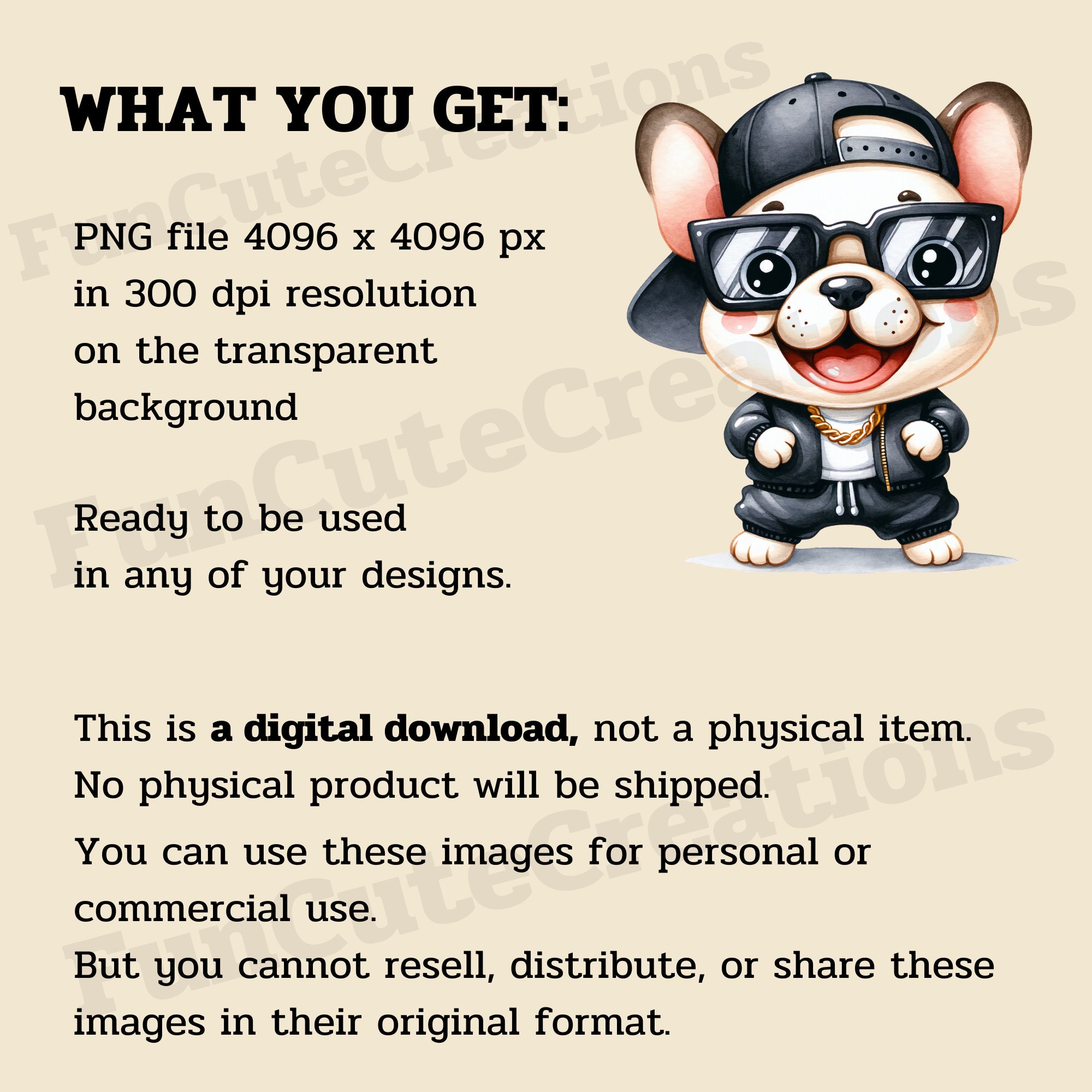 Cute Rapper Dogs Watercolor Clipart, Cute Rapper Dogs Clipart ...