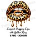 Leopard Dripping Lips With Golden Ring PNG, Engagement Lips Clipart ...