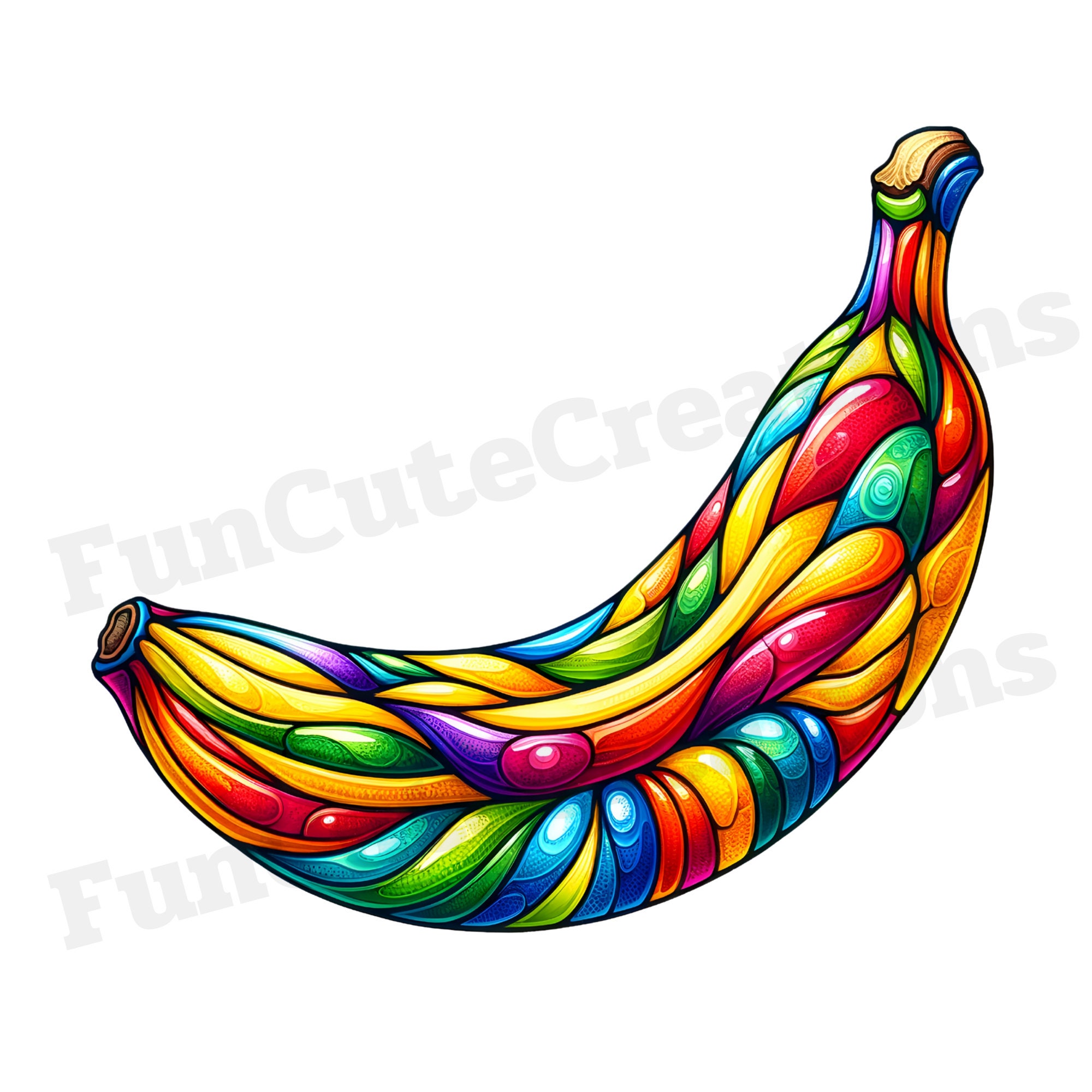 Fruit Stained Glass Clipart, Fruit Stained Glass PNG, Colorful Fruit ...
