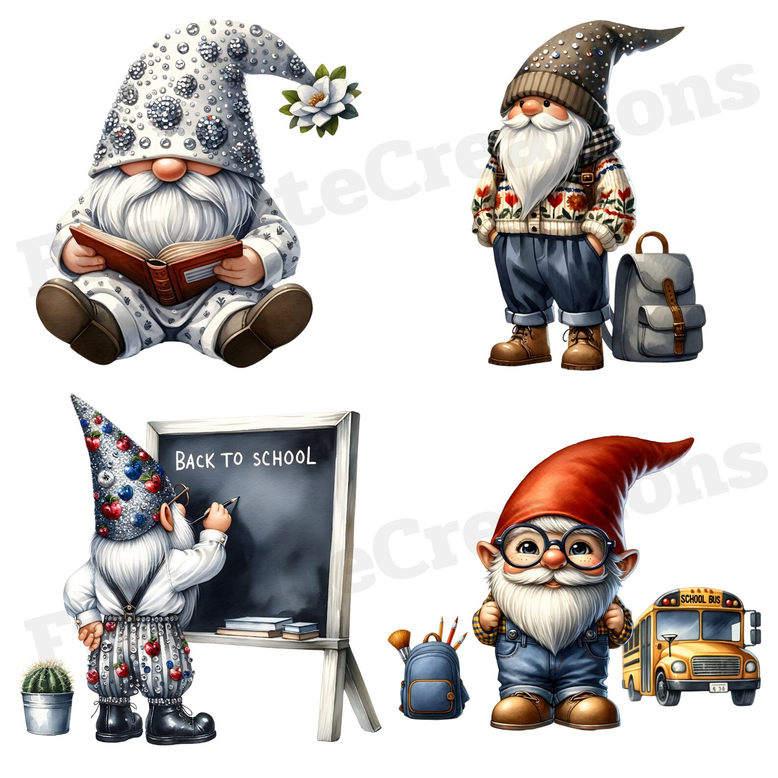 Back to School Gnome Clipart, Back to School Clipart, School Gnome ...
