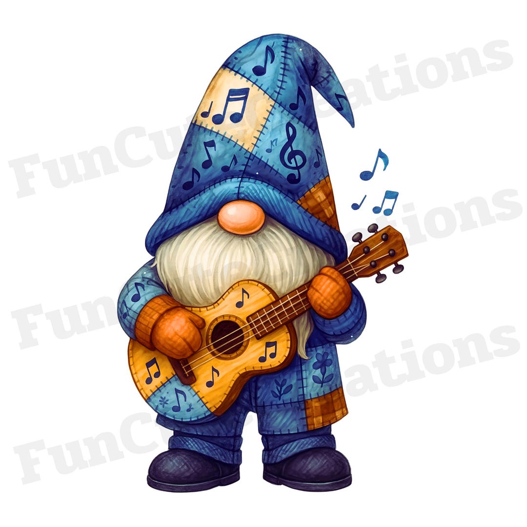 Musician Patchwork Gnome PNG, Guitar Gnome PNG, Drummer Gnome PNG ...