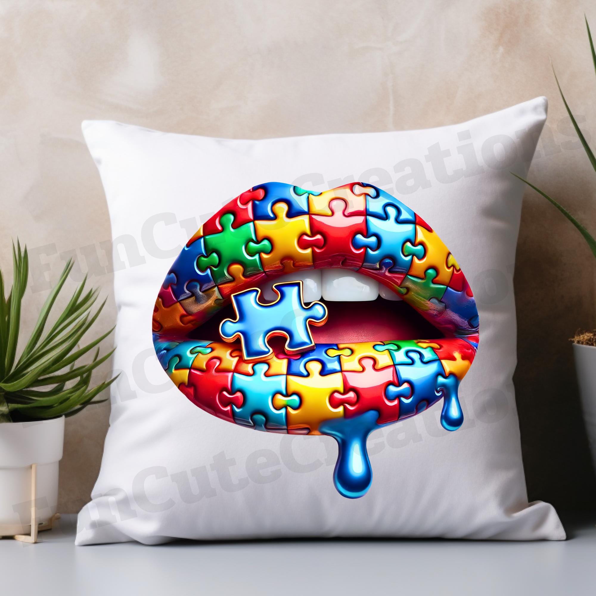 Autism Dripping Lips PNG, Autism Awareness Month, Autism Puzzle PNG ...