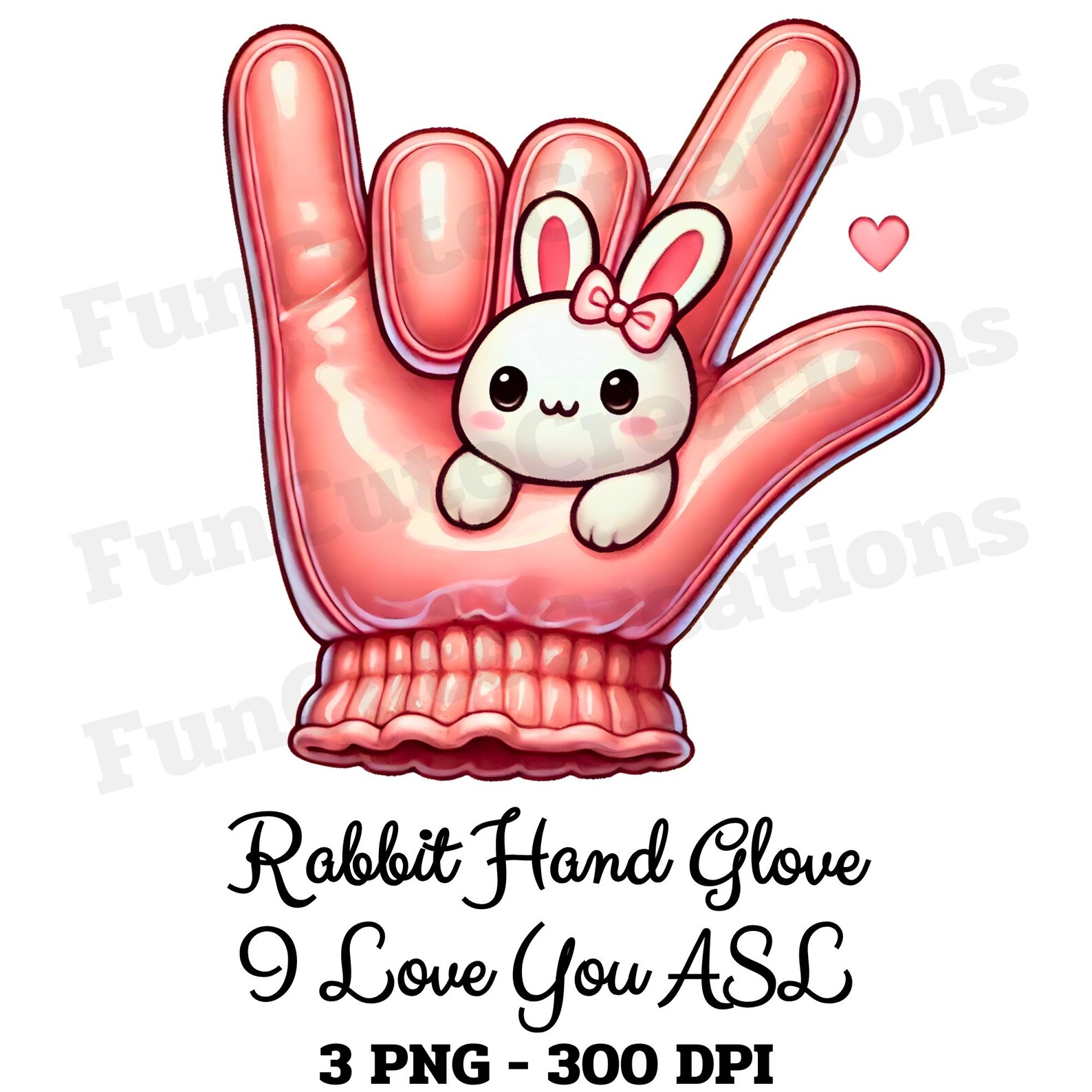 Rabbit Hand Glove I Love You ASL PNG, Cute Bunny PNG, Happy Easter Day ...