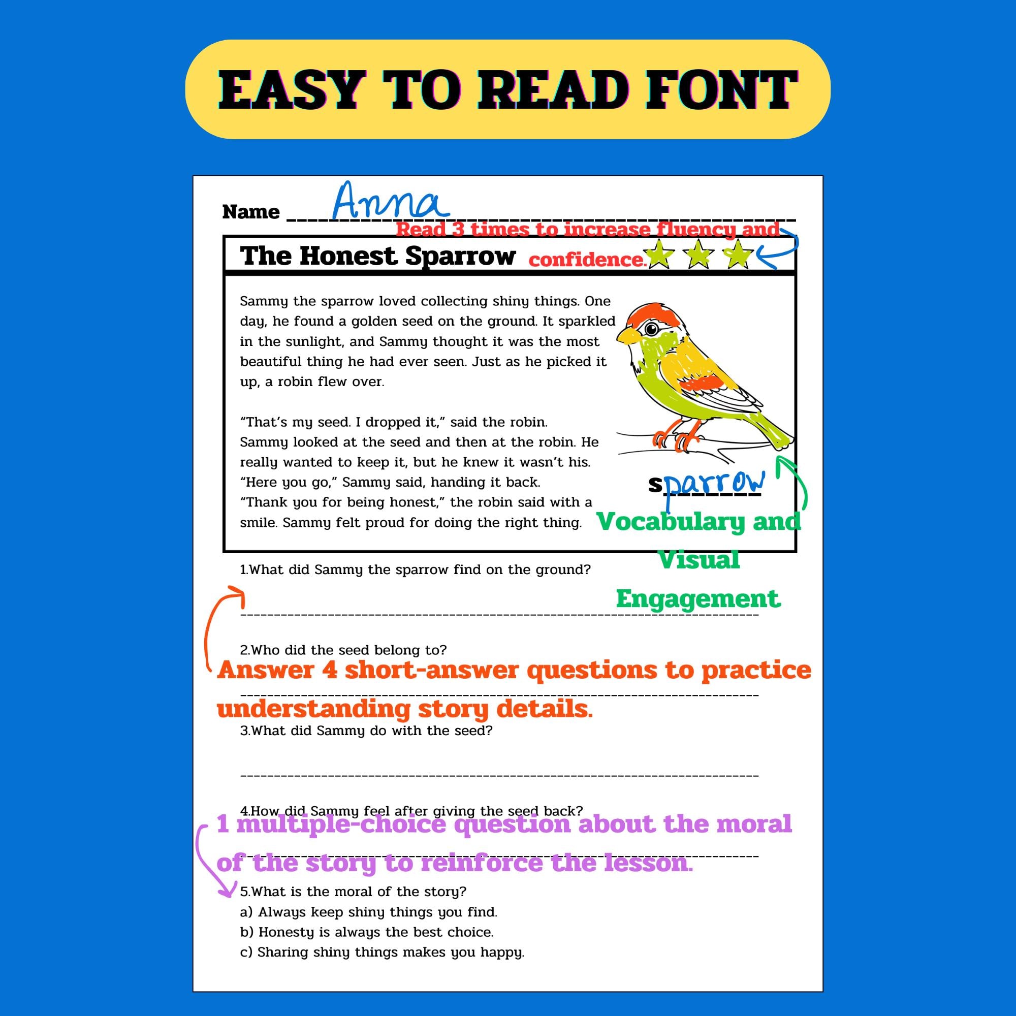 2nd Grade Reading Comprehension Worksheets Moral of the Story, Life ...