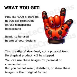 Ladybug Hand Glove I Love You ASL PNG, Ladybug Hand Sign PNG, Spring ...