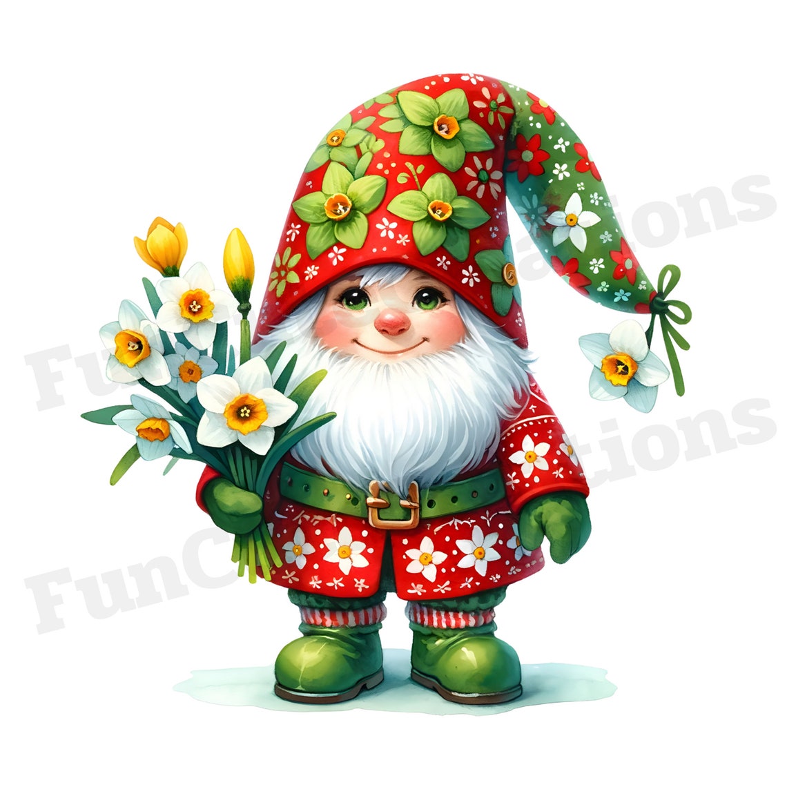 Birth Month Flower Gnome Clipart, Floral Gnome PNG, Birthday Gnomes ...