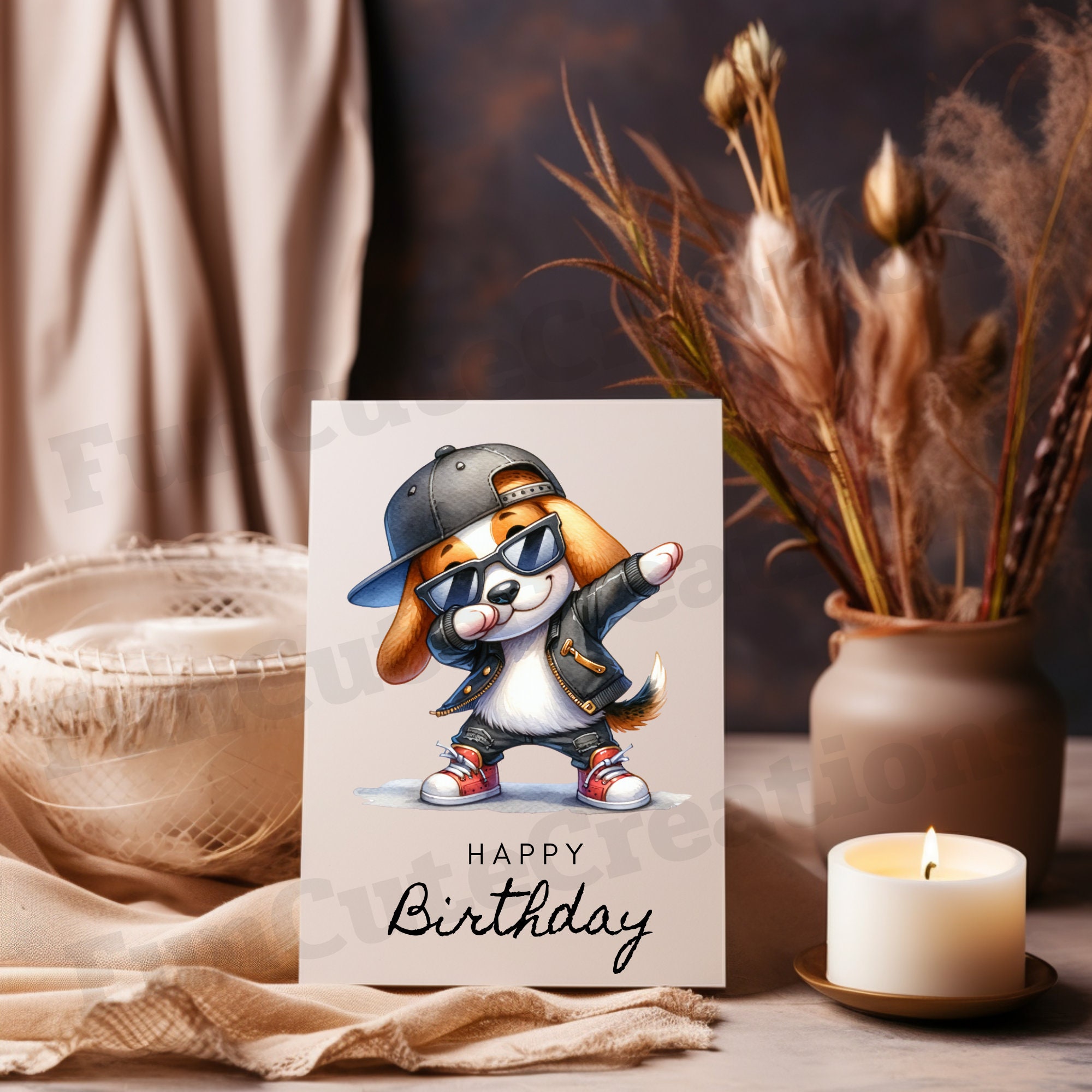 Cute Rapper Dogs Watercolor Clipart, Cute Rapper Dogs Clipart ...