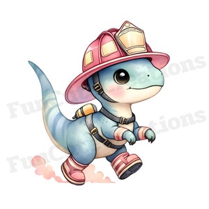 Fire Fighter Dinosaur Clipart, Firefighter Clipart, Fireman Dino PNG ...