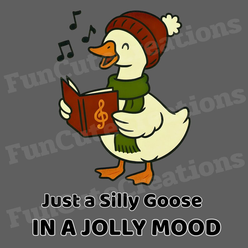 Christmas Choir Goose PNG, Singing Goose PNG, Caroling Goose PNG, Funny ...