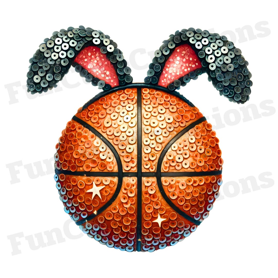 Easter Basketball PNG, Bunny Ear Basketball, Basketball Lovers, Game ...