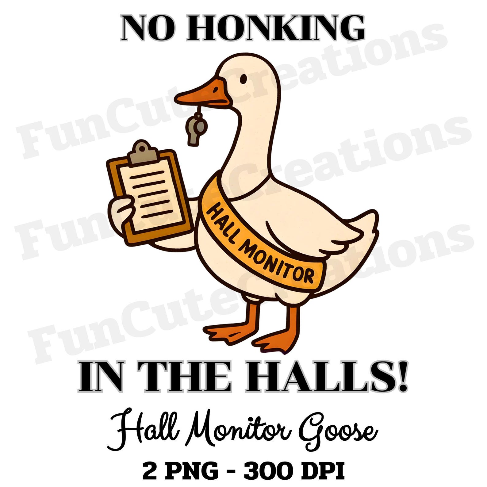 Hall Monitor Goose PNG, Back to School Goose PNG, School Staff Clipart ...