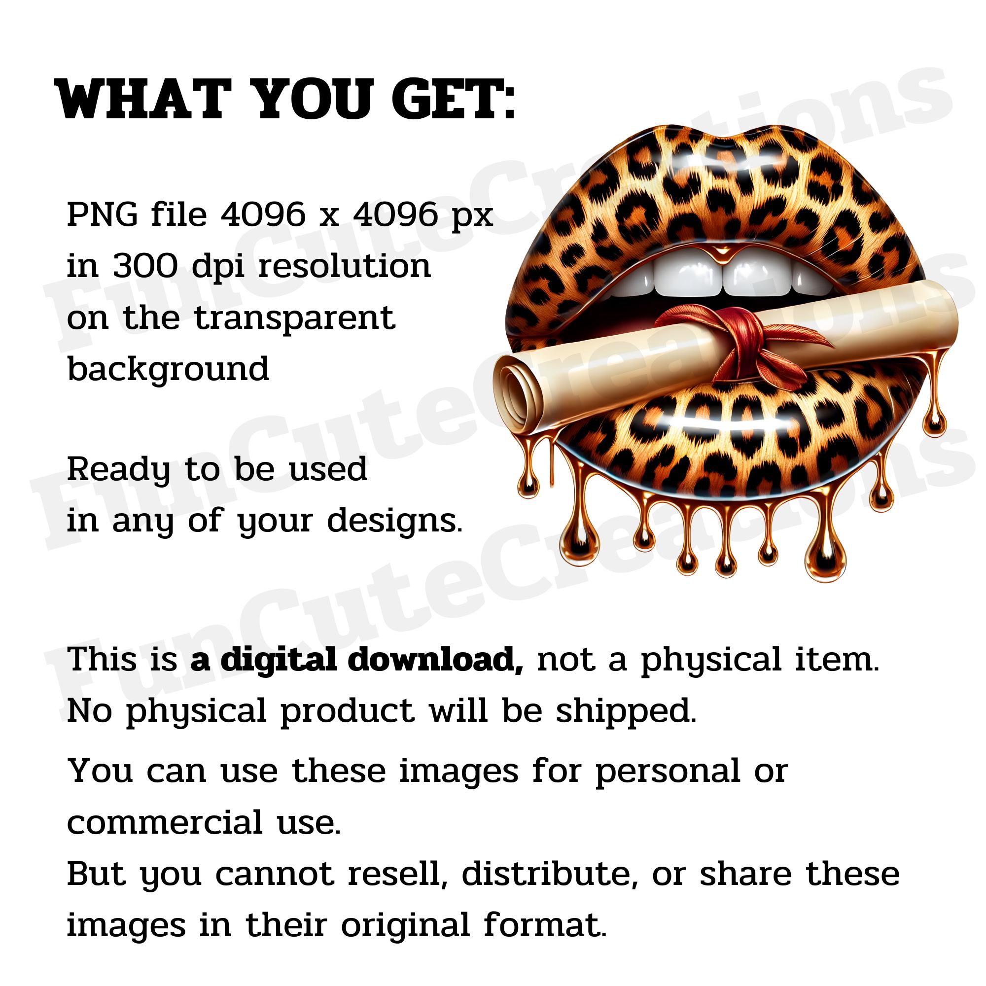 Leopard Dripping Lips Graduation PNG, Graduation Lips Clipart, Leopard ...