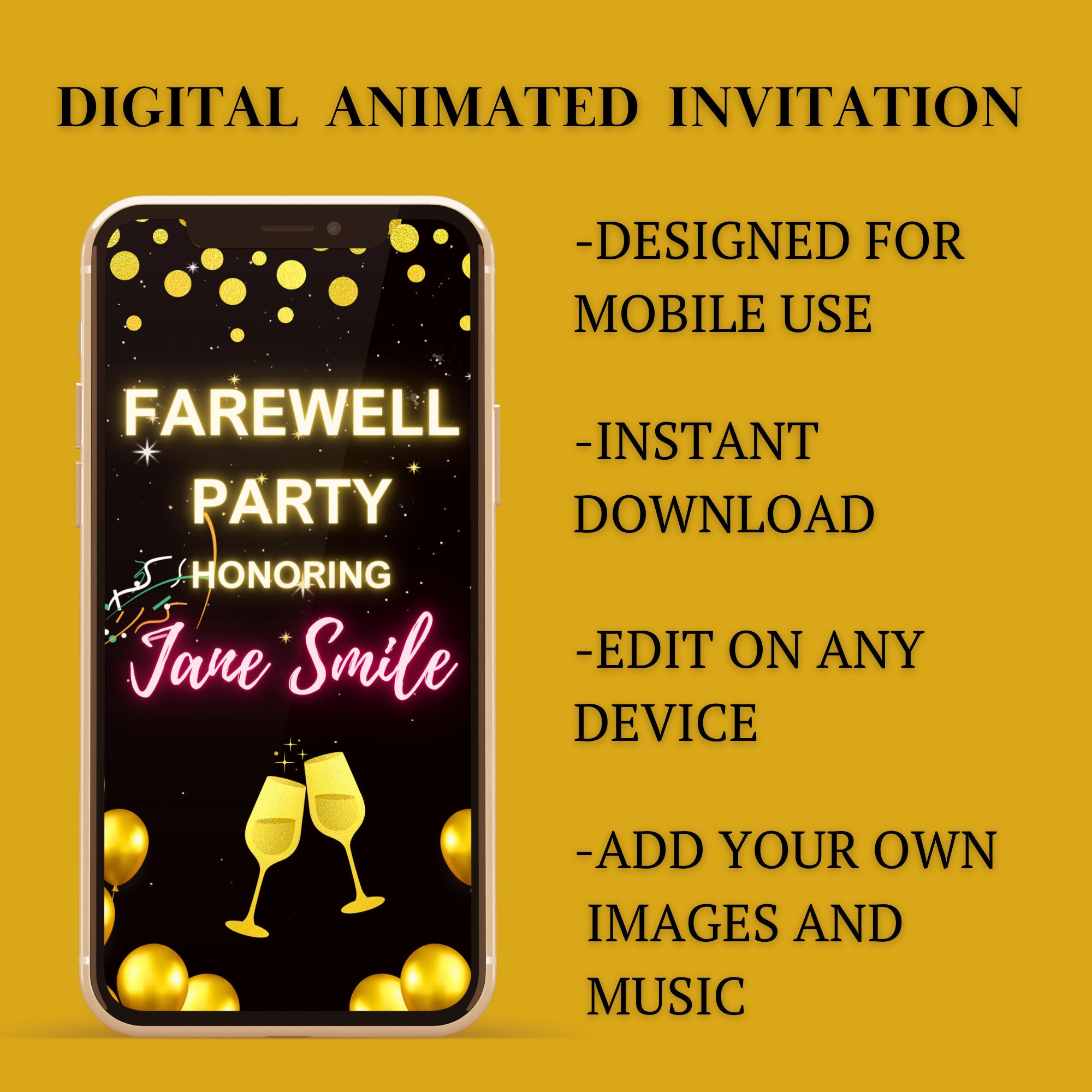 Farewell Party Invitation, Digital Video Farewell Party Invitation ...