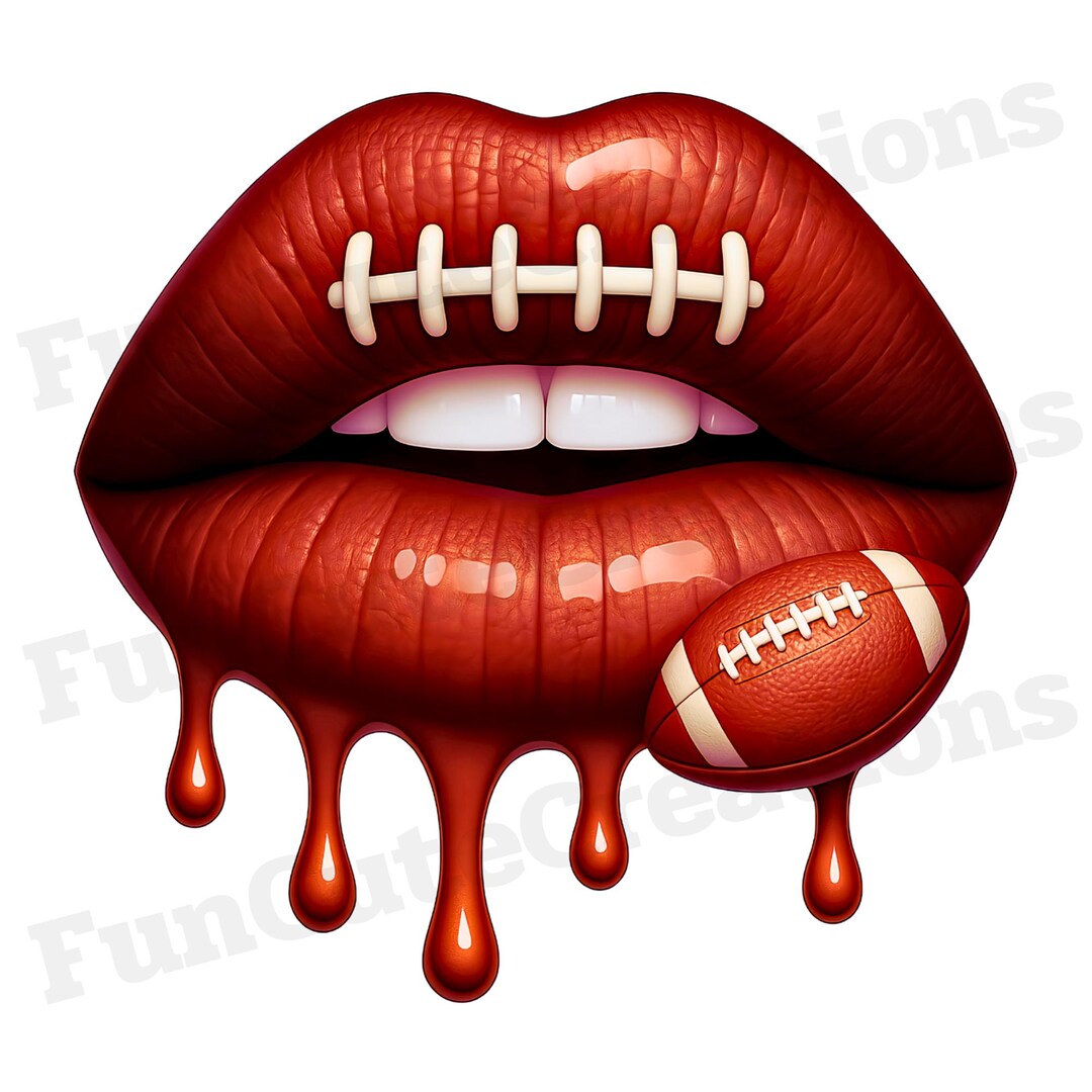 Touchdown Dripping Lips PNG, Dripping Football Lips, Game Day Lips ...