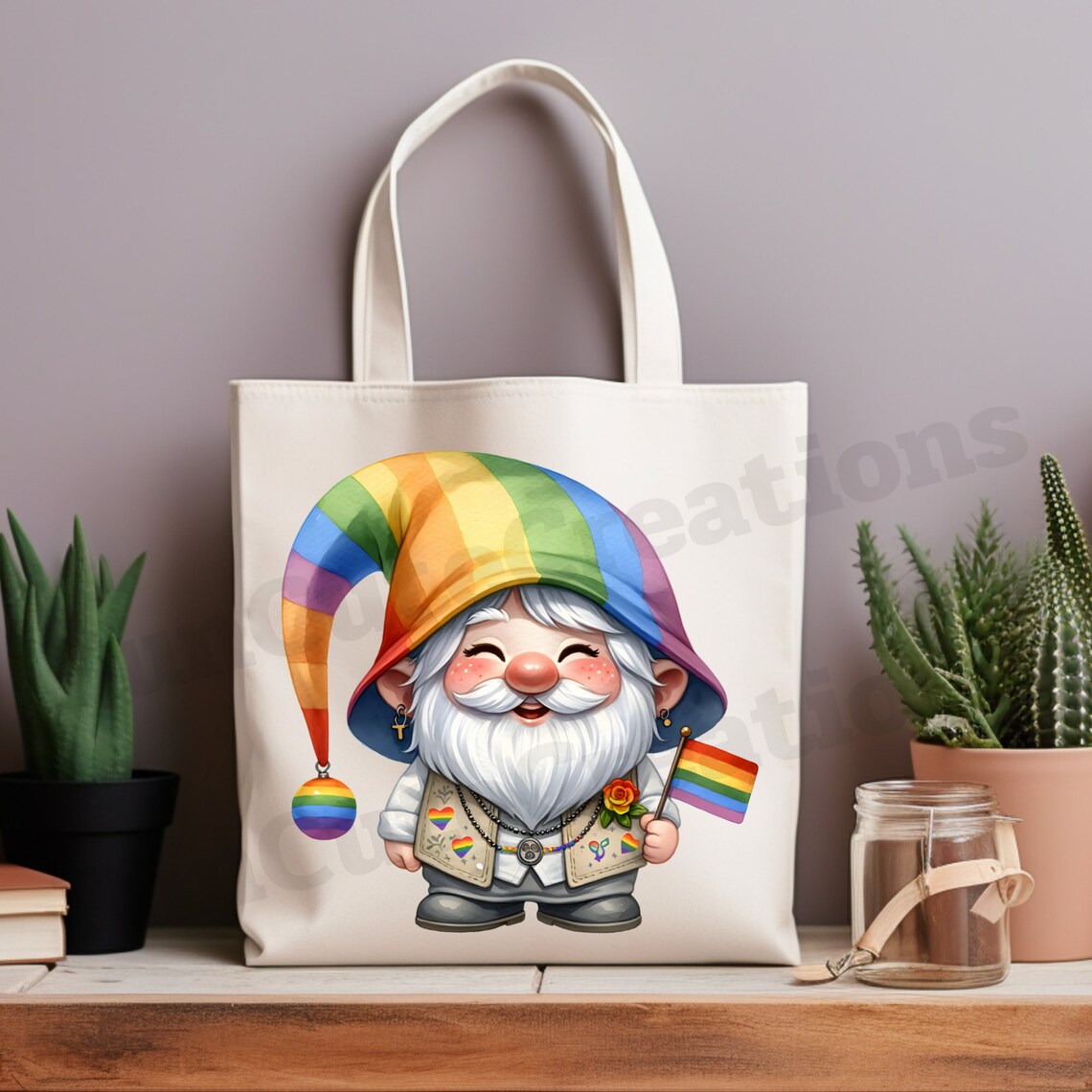 LGBTQ Pride Gnome Watercolor Clipart, Rainbow Gnome Clipart, Pride ...