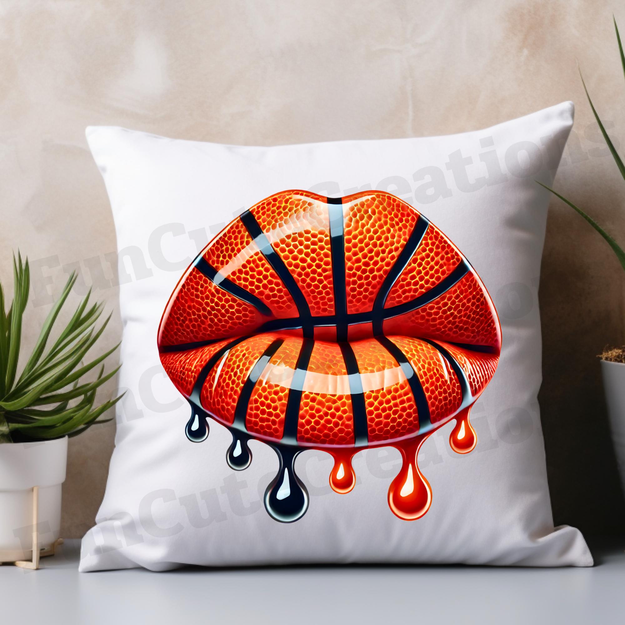 Dripping Lips With Basketball Texture PNG, Basketball Lips Clipart ...