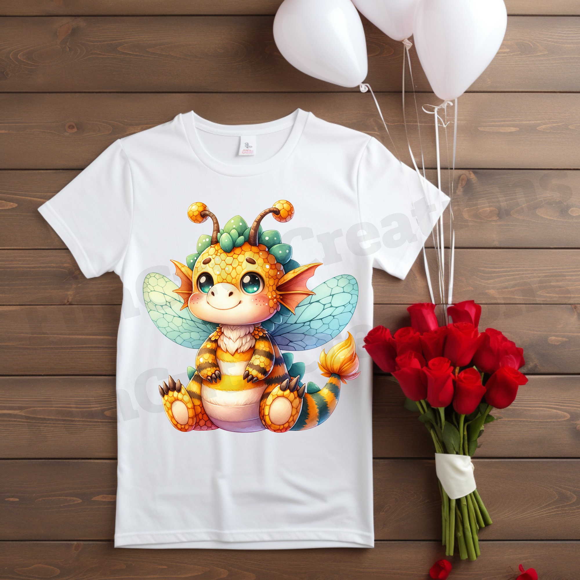 Cute Insect Dragon Watercolor Clipart, Whimsical Fantasy Art, Unique ...