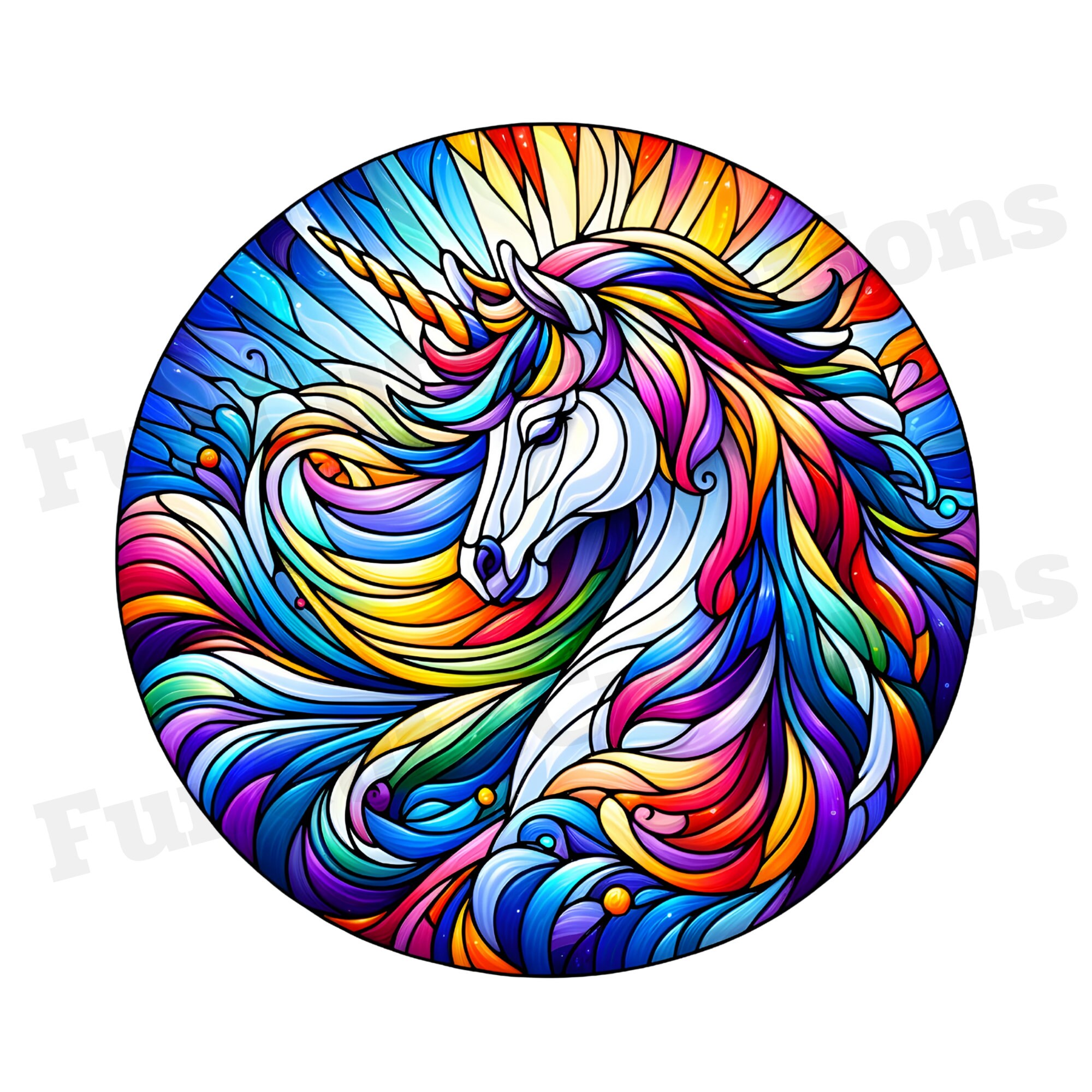 Mythological Creature Stained Glass Clipart, Mythology Clipart, Fantasy ...