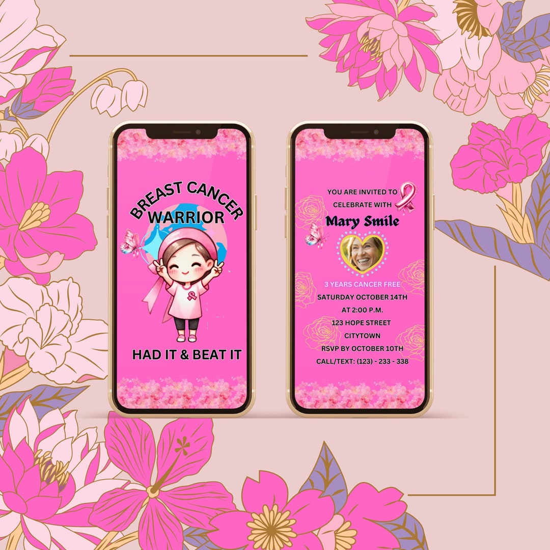 Breast Cancer Survivor Invitation, Digital Breast Cancer Survivor ...