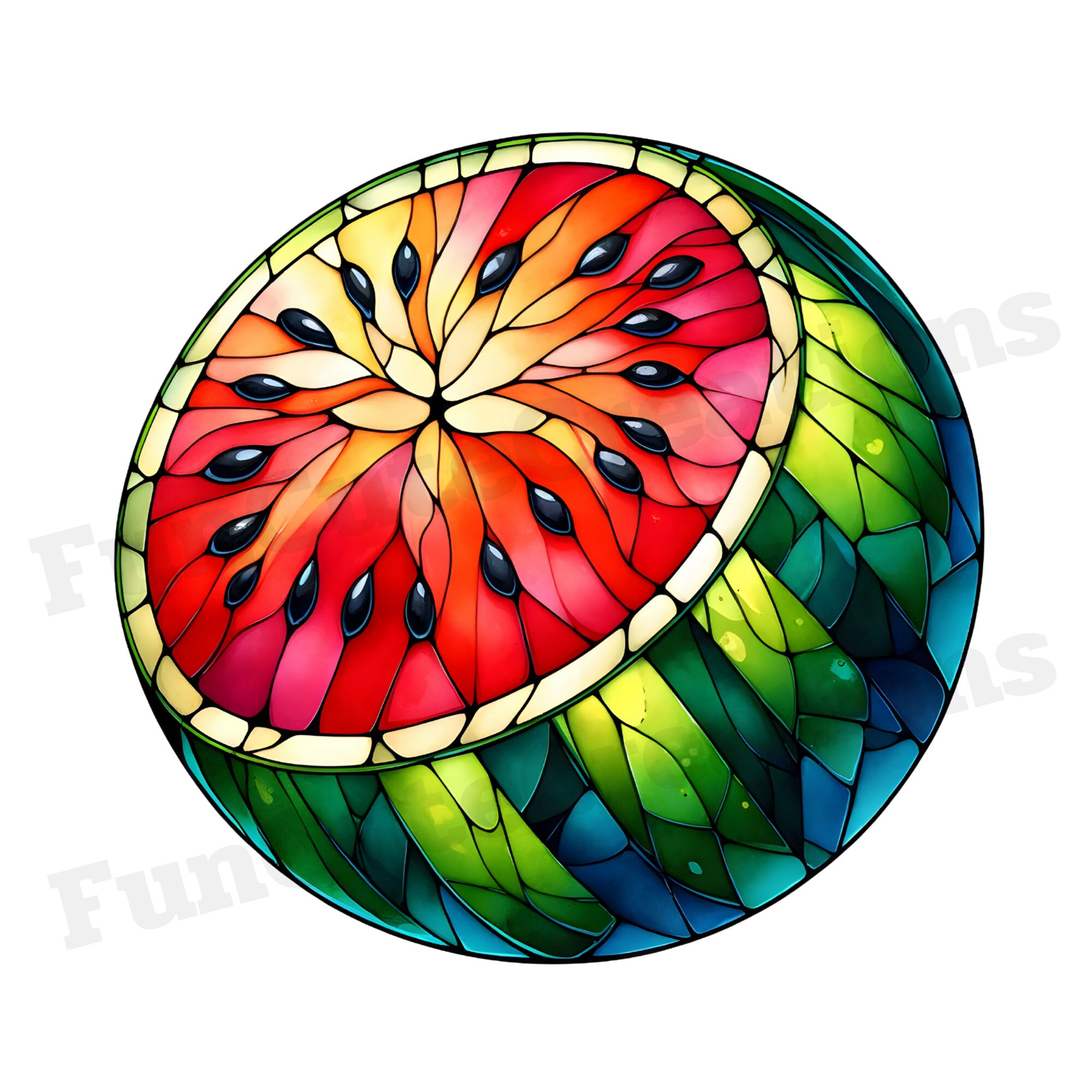 Fruit Stained Glass Clipart, Fruit Stained Glass PNG, Colorful Fruit ...