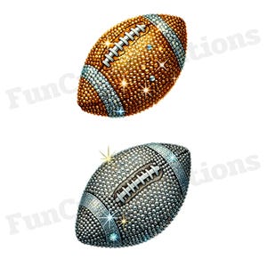 Rhinestone Football Clipart Set, Faux Rhinestone Football PNG, Disco ...