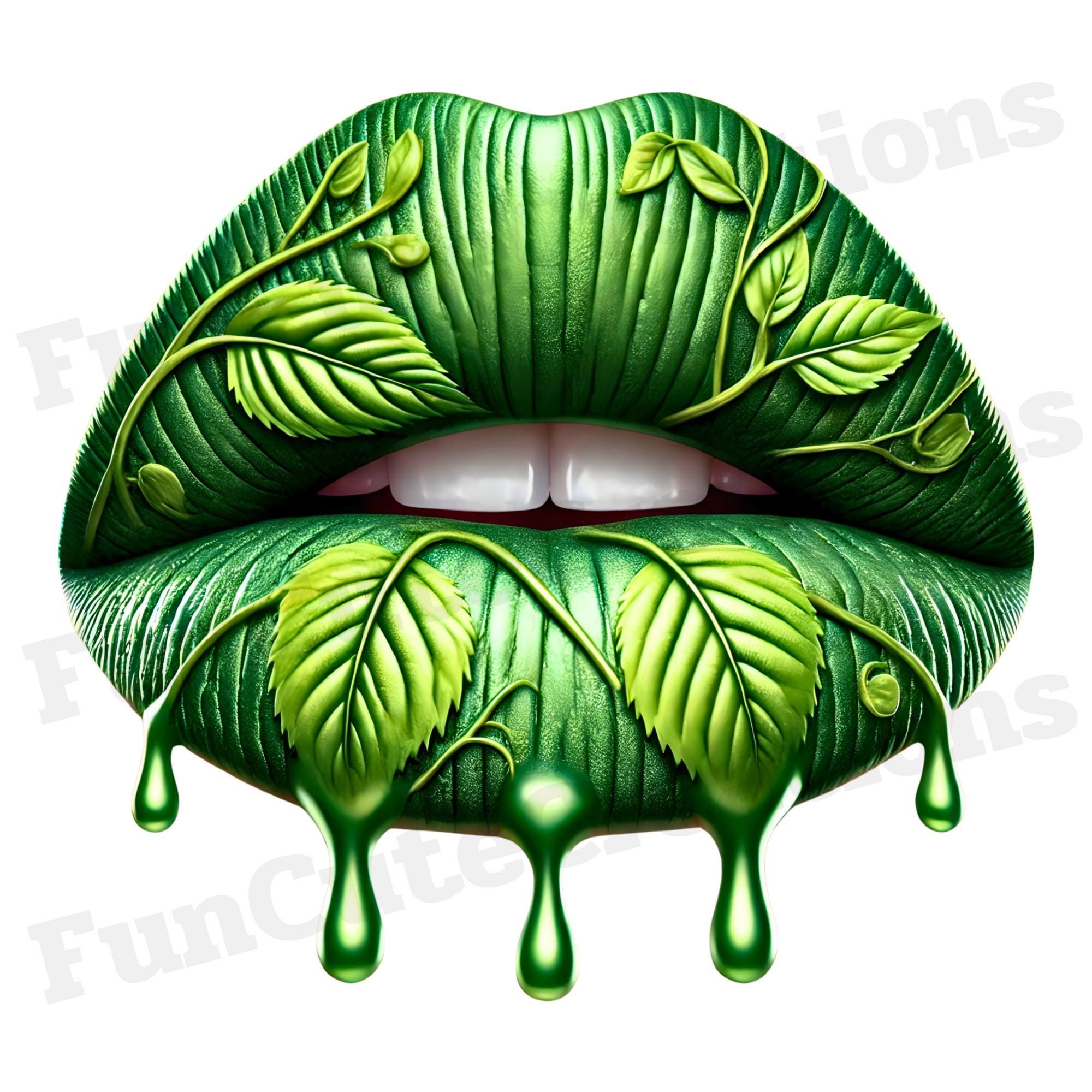 Dripping Lips With Cascading Vines PNG, Cascading Vines Clipart ...