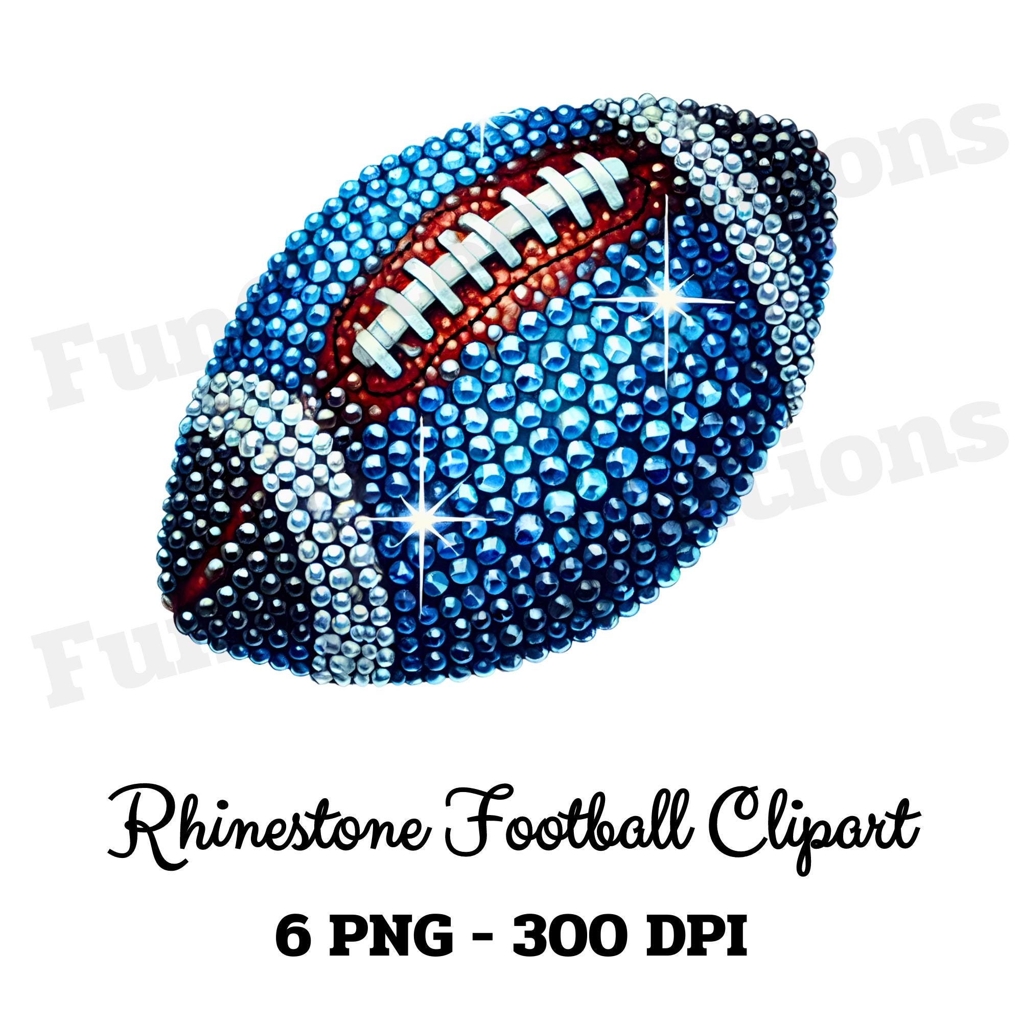 Rhinestone Football Clipart Set, Faux Rhinestone Football PNG, Disco ...