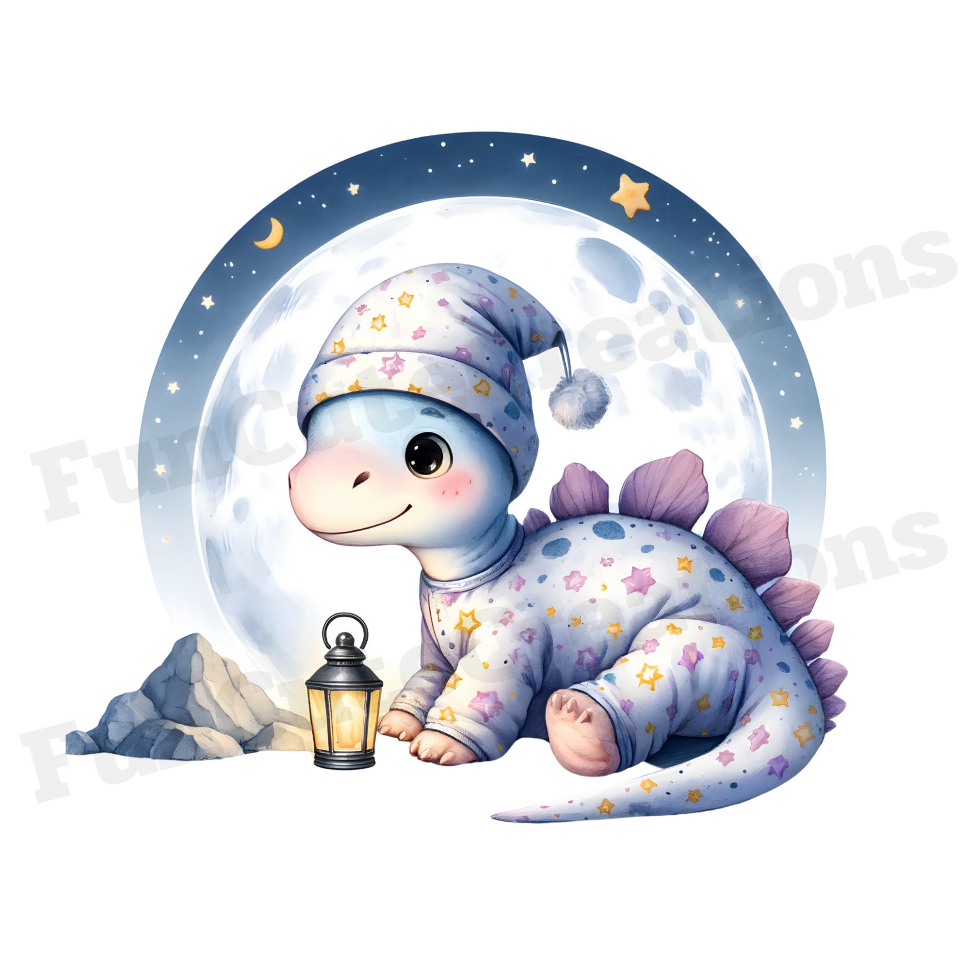 Dino Sit on the Moon Clipart, Moon Clipart, Dinosaur Moon Clipart ...