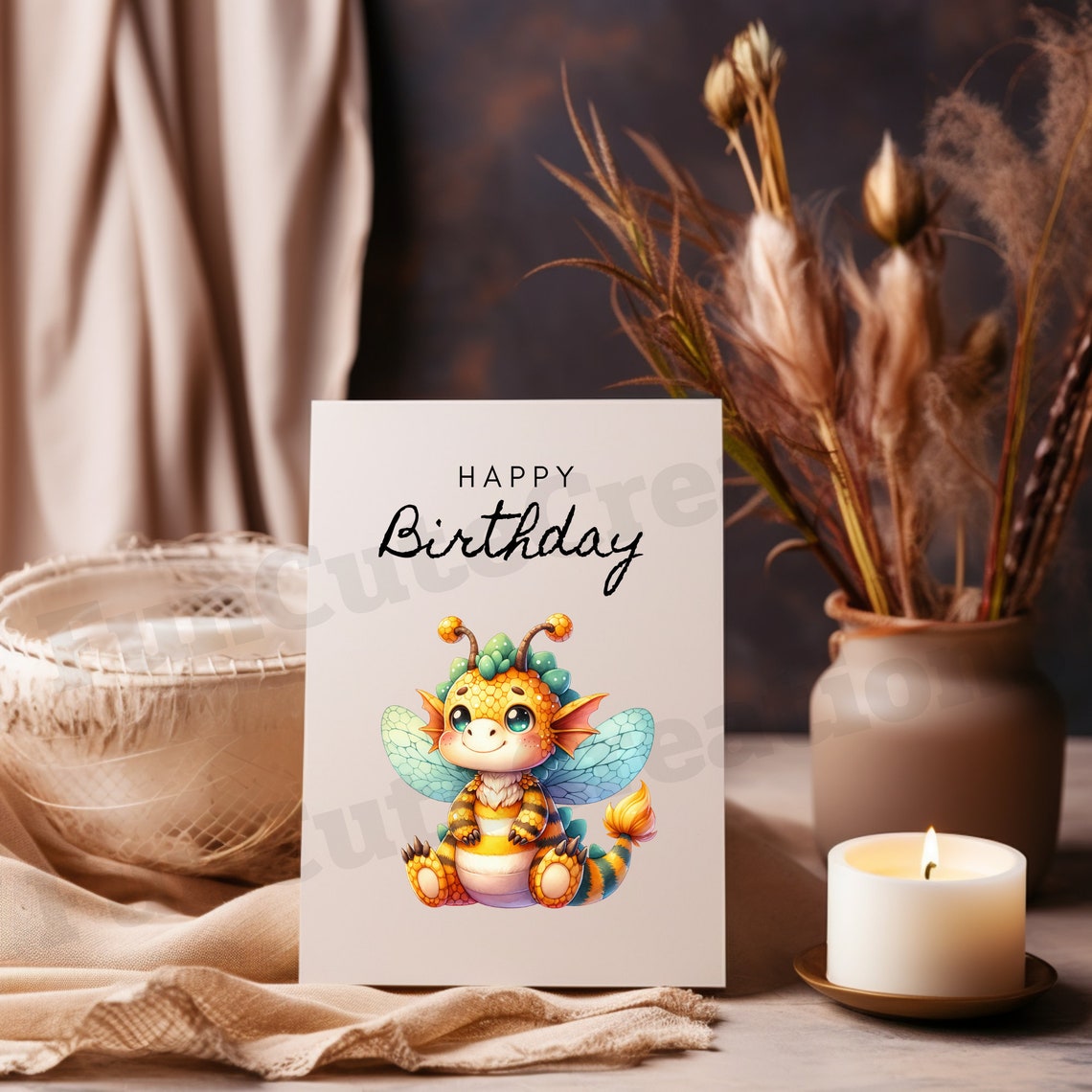 Cute Insect Dragon Watercolor Clipart, Whimsical Fantasy Art, Unique ...