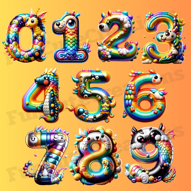 Rainbow Fantasy Animals Foil Balloons, Rainbow Fantasy Animals Clipart ...