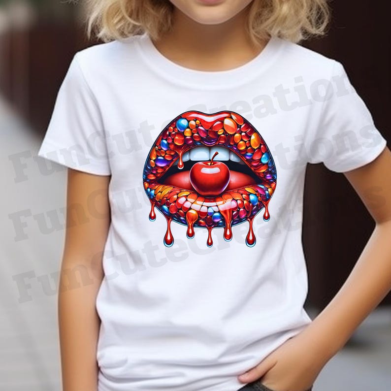 Mosaic Dripping Lips With Apple PNG, Apple Lips PNG, Fruit Lips PNG ...