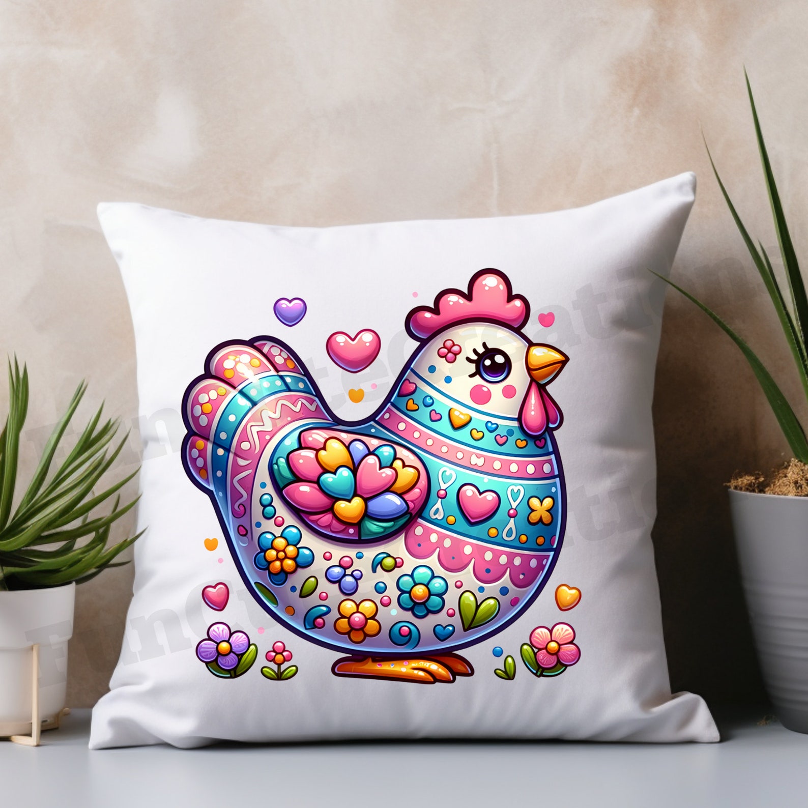 Easter Ceramic Chicken Clipart, Easter Clipart, Easter Chicken, Easter ...