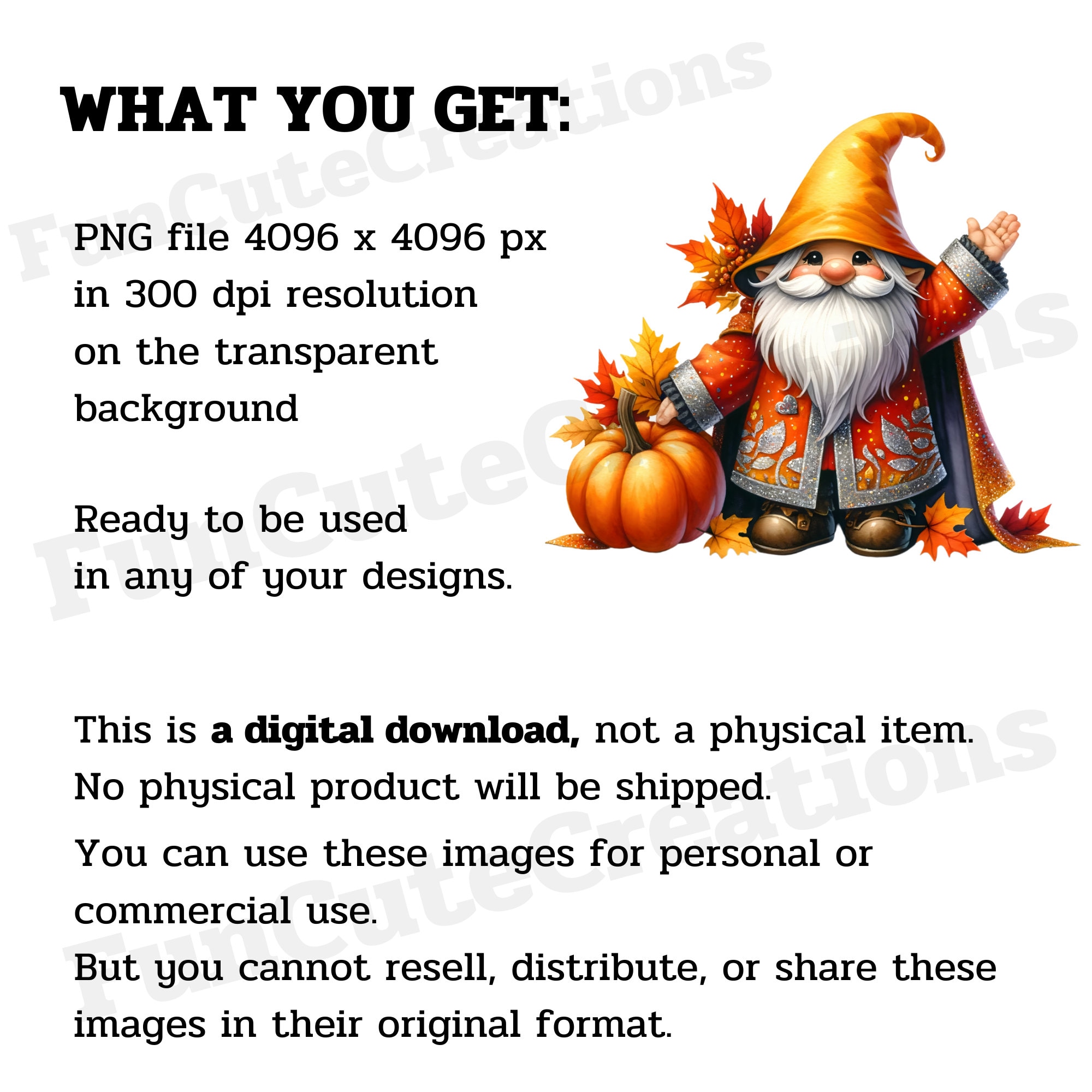 Fall Gnome Clipart, Autumn Gnome PNG, Seasonal Gnome Art, Thanksgiving ...