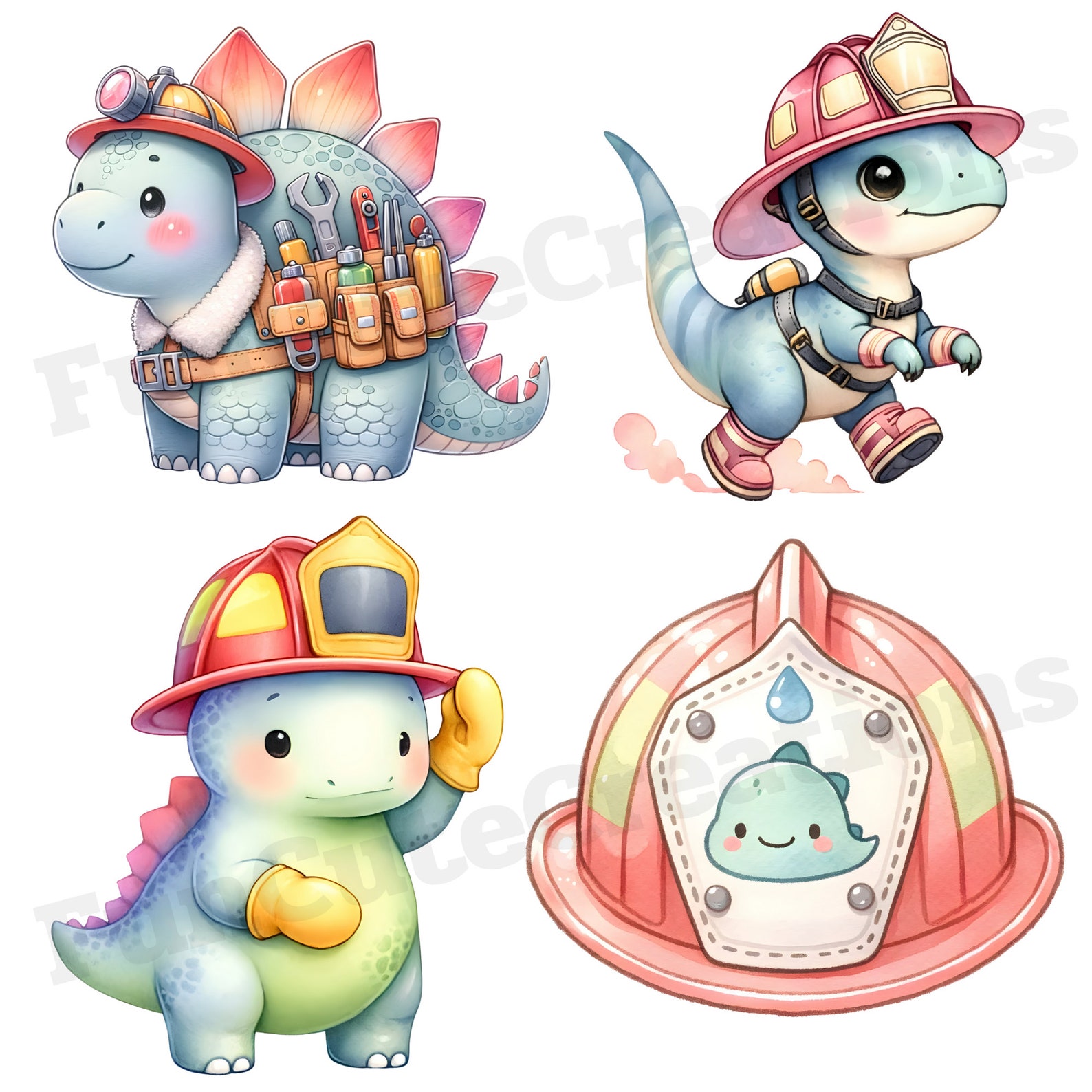 Fire Fighter Dinosaur Clipart, Firefighter Clipart, Fireman Dino PNG ...