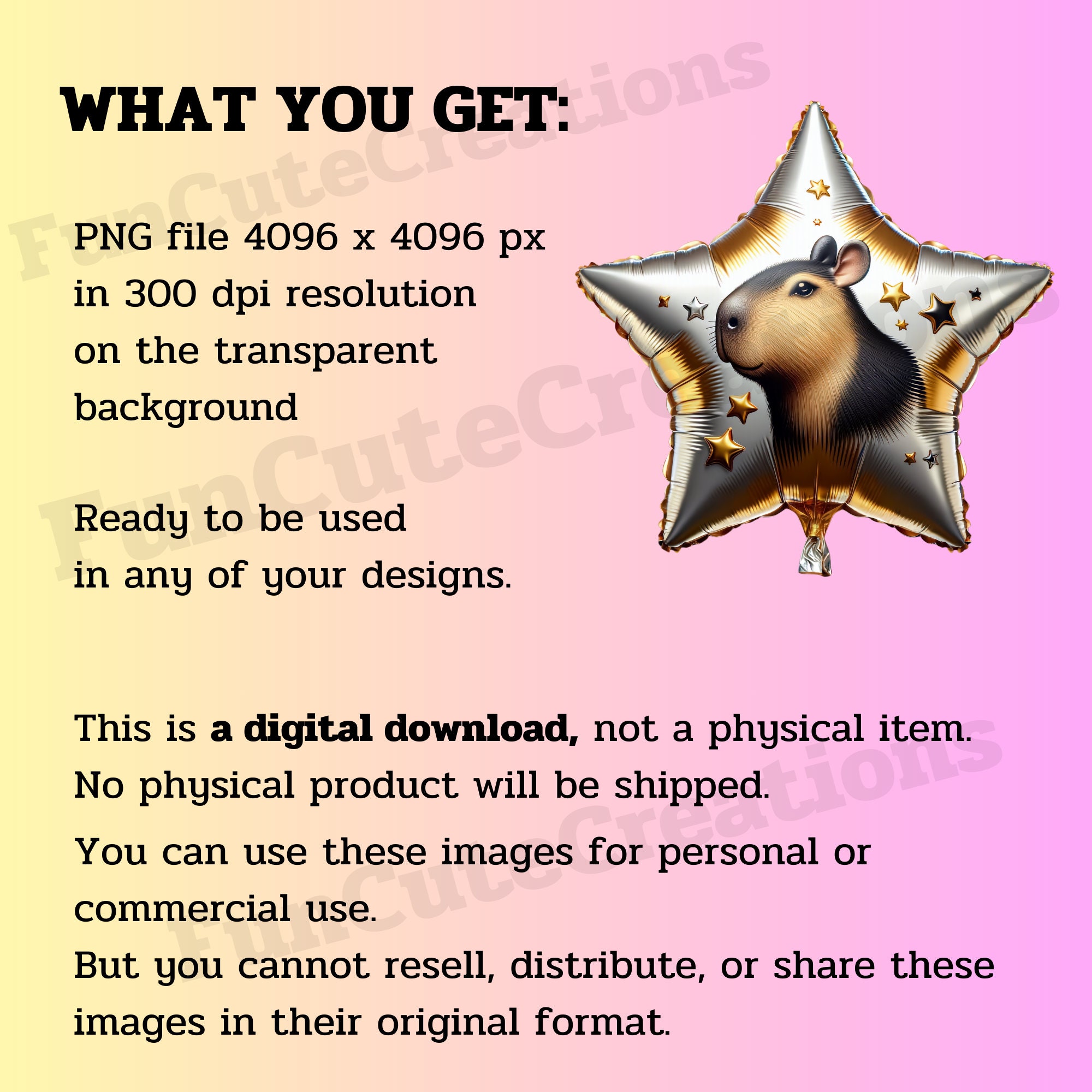 Capybara Foil Balloons, Capybara Balloon Clipart, Capybara Balloon ...